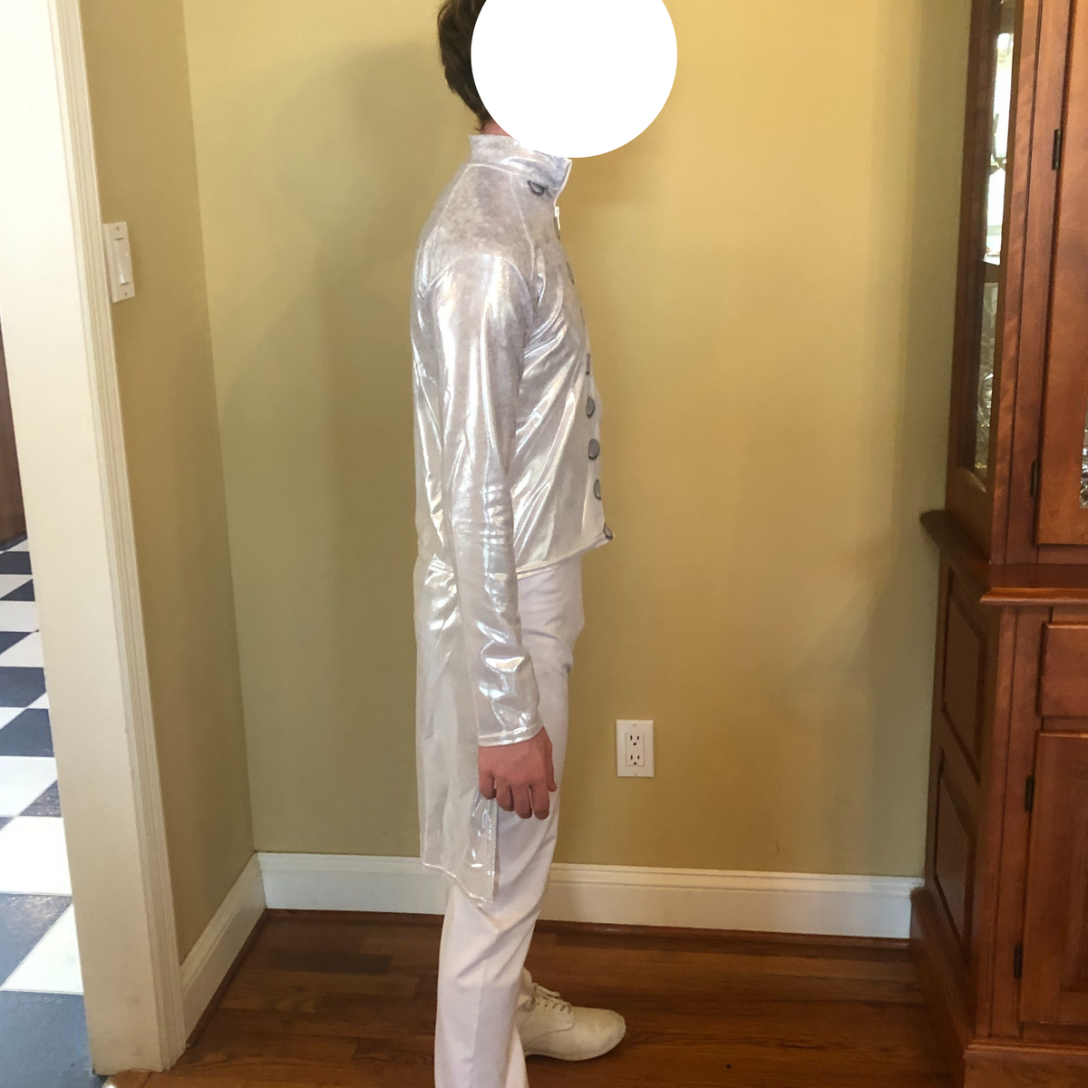 Synced Up Designs Custom White/Silver Unitards with Glitterfoil Jacket